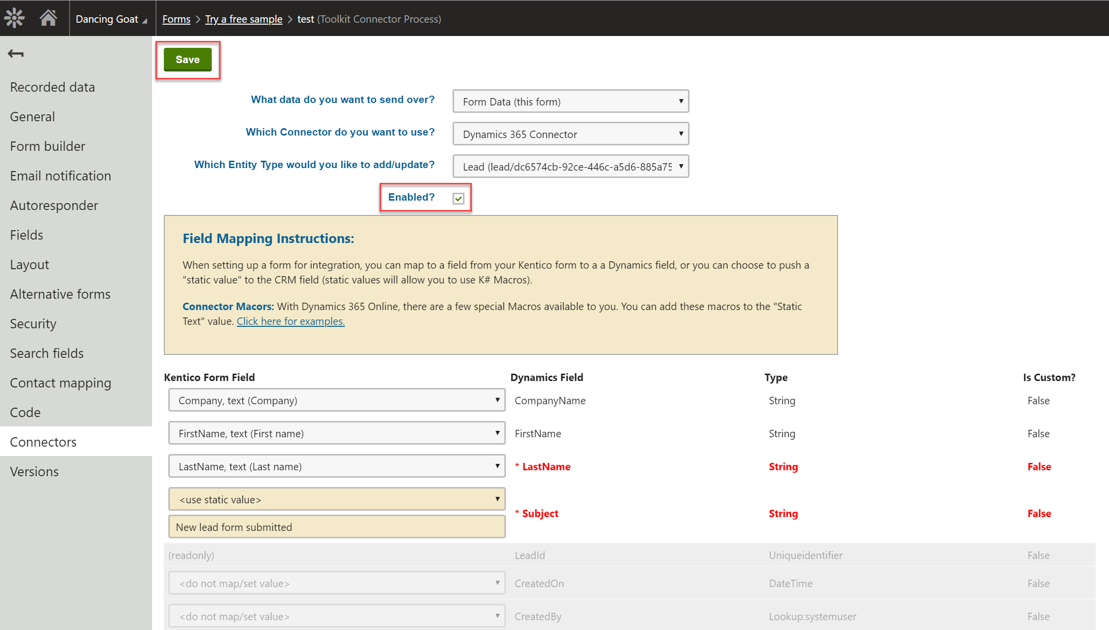 Completed Matching the Fields | Toolkit for Kentico - Extensions to make working with Kentico easier